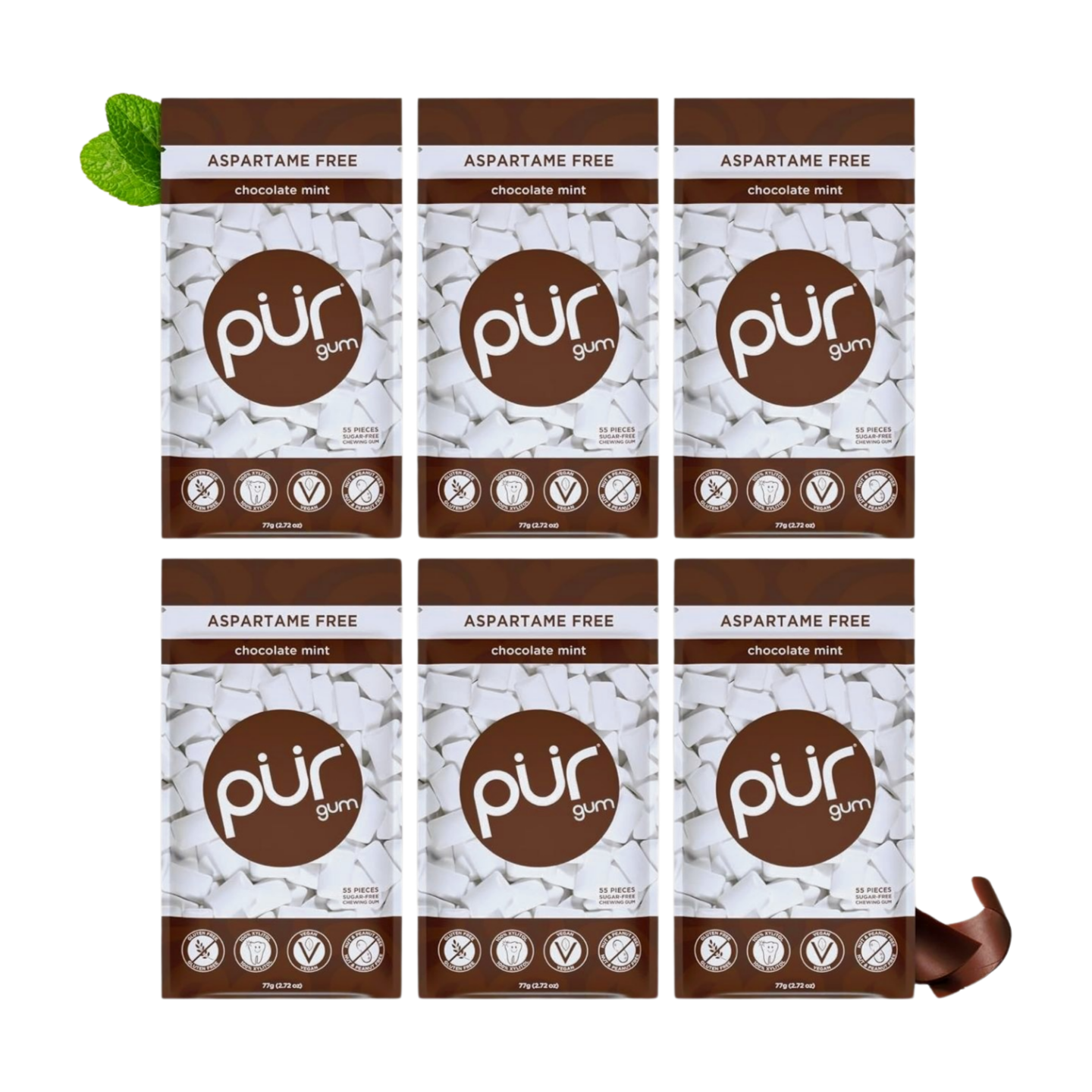 Pur Gum Chocolate mint bag of 55 gums – LivGood Lebanon