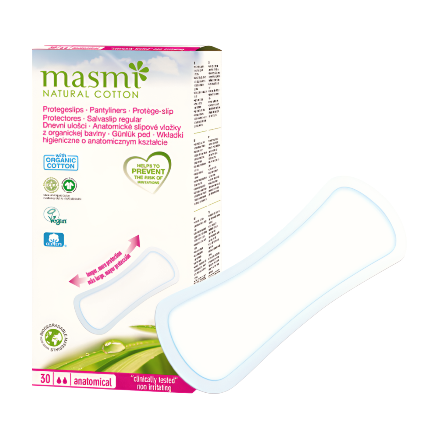 Masmi Anatomical Pantyliners Pads Natural Cotton – LivGood Lebanon