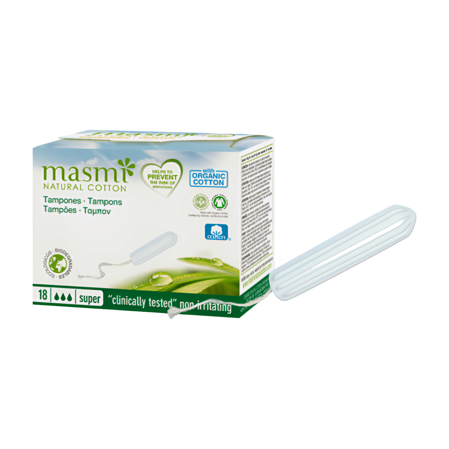 Masmi Cardboard (Non Applicator) Tampons Natural Cotton Super – LivGood ...