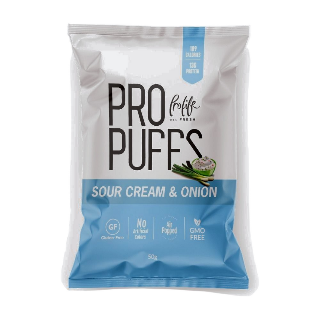 Prolife Pro Puffs Sour Cream & Onion 13G Protein – LivGood Lebanon