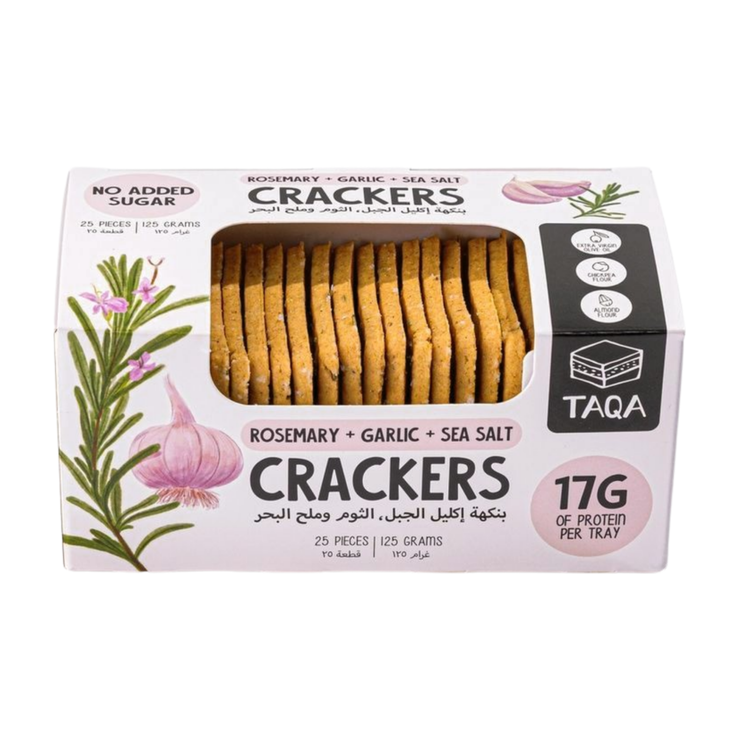 Taqa Protein Rosemary Garlic Crackers – LivGood Lebanon
